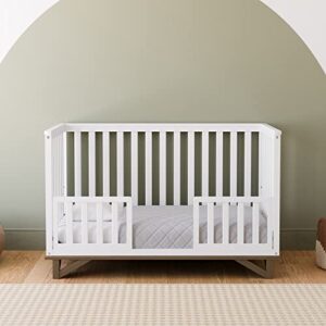 Graco Storkcraft Santa Monica 5-in-1 Convertible Crib (White with Vintage Driftwood) – GREENGUARD Gold Certified, Modern Design, Two-Tone Baby Crib, Converts to Toddler Bed, Daybed and Full-Size Bed