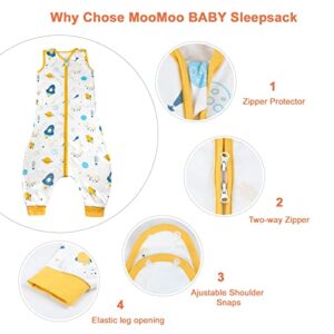 MooMoo Baby Sleep Sack with Feet Summer Toddler Wearable Blanket with 2-Way Zipper Sleeveless Baby Cotton Sleeping Sack with Legs 6-18 Months