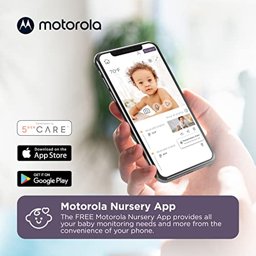 Motorola Baby Monitor PIP1510 Connect - 5" WiFi Video Baby Monitor with Camera, Wall Mount, HD 1080p - Smart Phone Nursery App, 1000ft Range, 2-Way Audio, Remote Pan-Tilt-Zoom, Room Temp, Lullabies