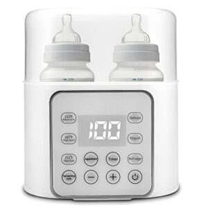 baby bottle warmer 9-in-1 multifuntion breast milk warmer, fast baby food heater & defrost warmer with timer for twins, lcd display accurate temperature adjustment, 24h constant mode