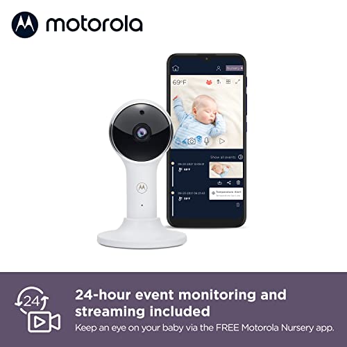 Motorola Baby Monitor Camera VM65 - WiFi Video Camera with HD 1080p - Connects to Smart Phone App, 1000ft Long Range, Two-Way Audio, Digital Pan-Tilt-Zoom, Room Temp, Lullabies, Night Vision