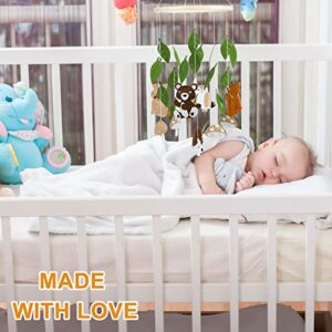 Woodland Ocean Mobile for Crib Jungle Baby Nursery Mobiles Forest Safari Mobile for Crib Baby Mobiles Animals Woodland Nursery Decor for Baby Boys Toys Girls Room Decor (Land Animal)