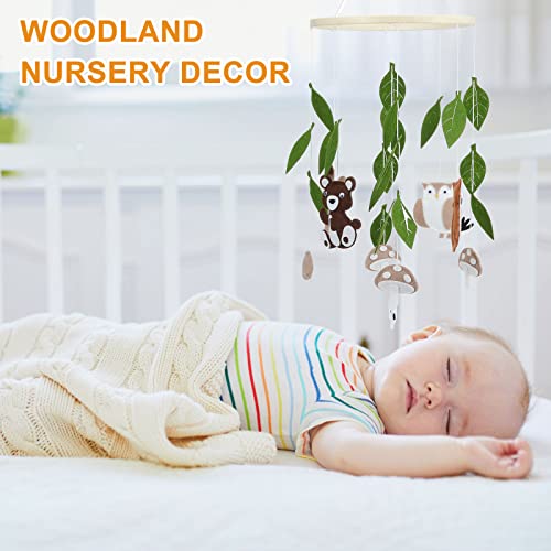 Woodland Ocean Mobile for Crib Jungle Baby Nursery Mobiles Forest Safari Mobile for Crib Baby Mobiles Animals Woodland Nursery Decor for Baby Boys Toys Girls Room Decor (Land Animal)