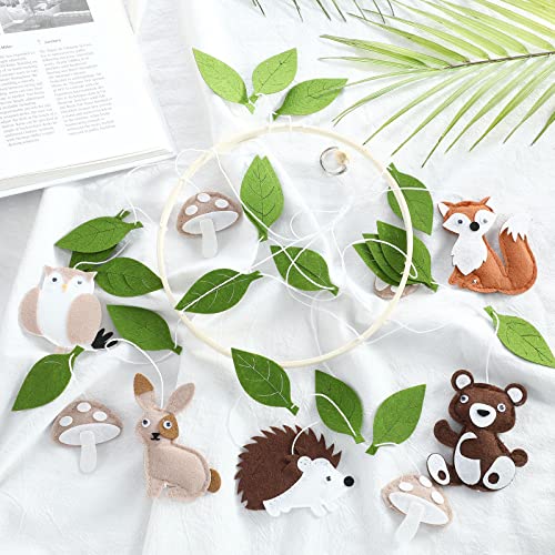 Woodland Ocean Mobile for Crib Jungle Baby Nursery Mobiles Forest Safari Mobile for Crib Baby Mobiles Animals Woodland Nursery Decor for Baby Boys Toys Girls Room Decor (Land Animal)