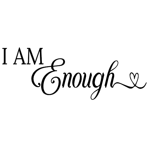 I AM Enough Vinyl Wall Decal Inspirational Positive Quote for Bedroom Living Room Kids Playroom Office Décor Esteem Sayings Art Letter Words