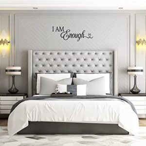 I AM Enough Vinyl Wall Decal Inspirational Positive Quote for Bedroom Living Room Kids Playroom Office Décor Esteem Sayings Art Letter Words