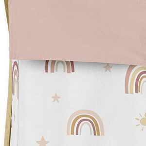 Sweet Jojo Designs Boho Rainbow Baby Kid Clothes Laundry Hamper - Blush Pink Dusty Rose Gold Yellow Mauve Taupe Beige Tan Bohemian Stars Sun Celestial Vintage Sky