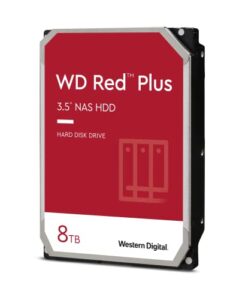 western digital 8tb wd red plus nas internal hard drive hdd - 5640 rpm, sata 6 gb/s, cmr, 128 mb cache, 3.5" - wd80efzz