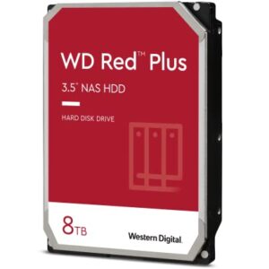 Western Digital 8TB WD Red Plus NAS Internal Hard Drive HDD - 5640 RPM, SATA 6 Gb/s, CMR, 128 MB Cache, 3.5" - WD80EFZZ