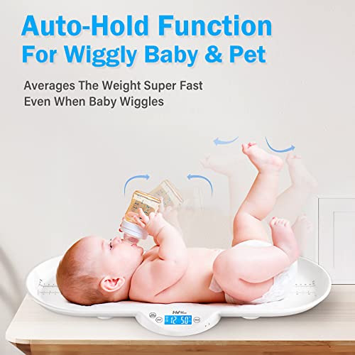 Baby Scale, Toddler Scale, Pet Scale, Accurate Enough Digital Weighing Scale for Newborn Infant Toddler Cat Puppy Animals with Hold Function, LCD Display, Accurately Precision at ± 0.1oz (Basic)