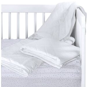 Waterproof Crib Flat Mattress Pad by QuickZip - 100% Cotton White - Luxuriously Soft! Pairs Perfectly with QuickZip Crib Zip-On Sheets