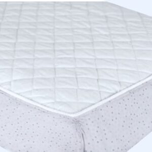 Waterproof Crib Flat Mattress Pad by QuickZip - 100% Cotton White - Luxuriously Soft! Pairs Perfectly with QuickZip Crib Zip-On Sheets