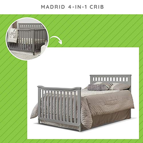 CC KITS Full-Size Conversion Kit Bed Rails for Sorelle Annie Elite, Berkley Classic, Bridgeport, Fairview, Glendale, Kathryn, Lynn, Madrid, Palisades, Petite, Urban and Yorkshire Cribs (Grey)