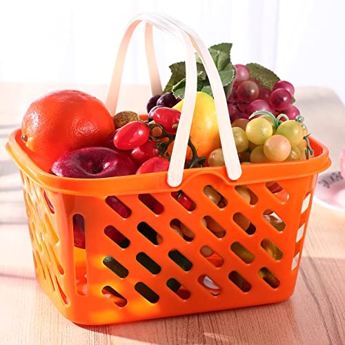 2pcs Mini Shopping Baskets Portable Grocery Baskets with Handles Multipurpose Baskets Toys Storage Organizers for Kids Toddlers Party Favors