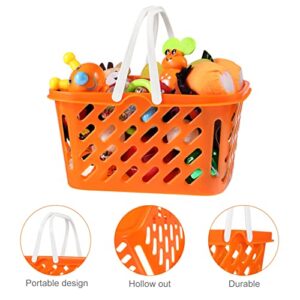 2pcs Mini Shopping Baskets Portable Grocery Baskets with Handles Multipurpose Baskets Toys Storage Organizers for Kids Toddlers Party Favors