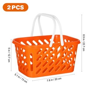 2pcs Mini Shopping Baskets Portable Grocery Baskets with Handles Multipurpose Baskets Toys Storage Organizers for Kids Toddlers Party Favors