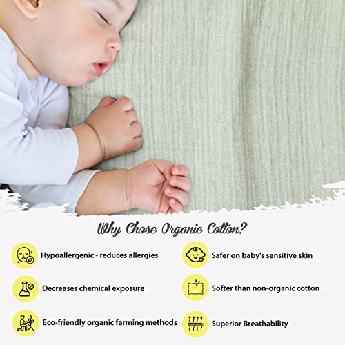 MELIBABY 100% Organic Cotton Muslin Crib Sheet|Soft & Breathable Crib Sheet Blue|Crib Mattress Sheet|Baby Bedding for Girl or Boy|Cotton Crib Sheet Organic Crib Sheet|Crib bedding, Toddler bed sheet