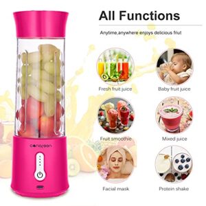 AIKIDS Portable Blender Smoothie Maker - 17Oz Personal Blender for Smoothies and Shakes | 4000mAh Rechargeable USB Juicer Blender with 6 Blades | Handheld Blender for Sports Travel Gym