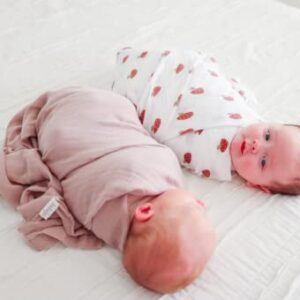 Lulujo Boho Swaddle Set, Cotton Muslin Blankets, 2 Pack (Mushroom & Sand)