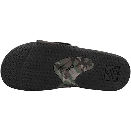 Reef Mens Fanning Slide | Bottle Opener Sandal , Olive Camo, 12