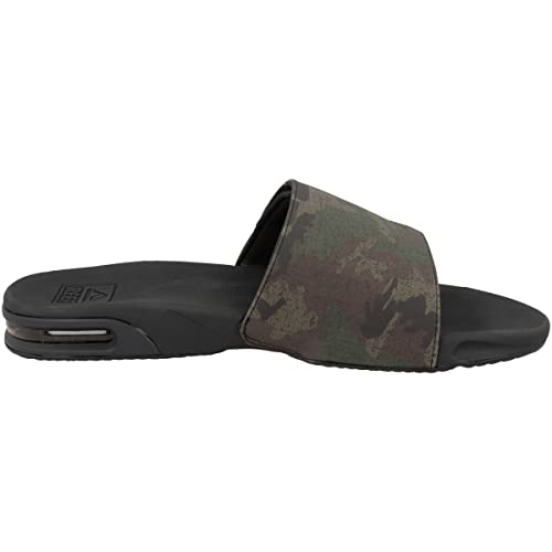 Reef Mens Fanning Slide | Bottle Opener Sandal , Olive Camo, 12