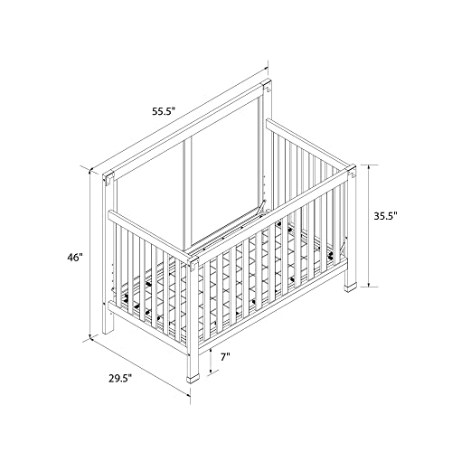 Baby Relax Miles 5-in-1 Convertible Crib, Black