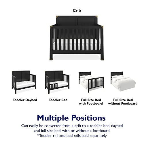 Baby Relax Miles 5-in-1 Convertible Crib, Black