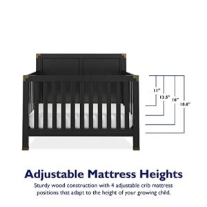 Baby Relax Miles 5-in-1 Convertible Crib, Black