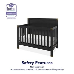 Baby Relax Miles 5-in-1 Convertible Crib, Black