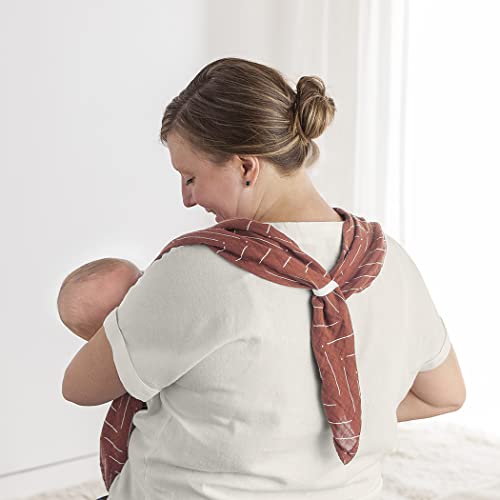 Itzy Ritzy Breastfeeding Boss Multi-Use Cover – A Nursing Cover, Swaddle, Car Seat Cover, Tummy Time Mat and Burp Cloth All in One – Made of Muslin Fabric & Measures 47” x 47”, Mudcloth