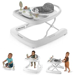 ingenuity step & sprout 3-in-1 foldable baby activity walker with removable toys ages 6 months +, first forest