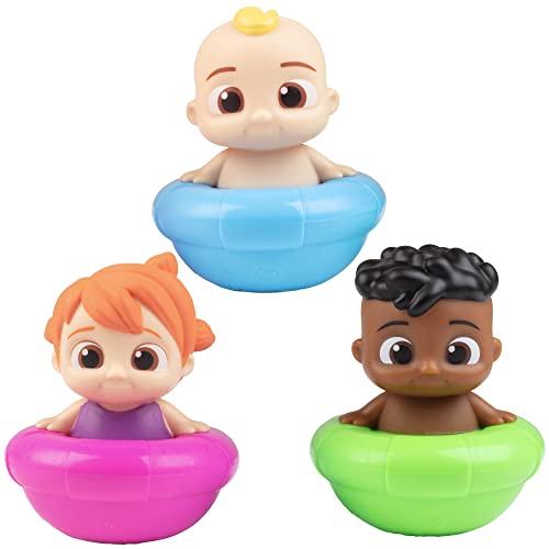 CoComelon Water Toys for Pool & Bath, 3 Piece Set - JJ, Cody and YoYo Floating Bobble Figures for Swimming - Summer Gift for Toddlers & Kids - Ages 18+ Months