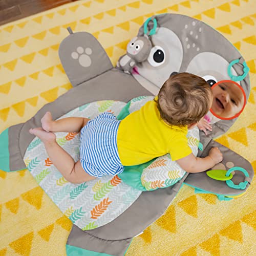 Bright Starts Tummy Time Prop & Play Baby Activity Mat with Support Pillow & Taggies - Sloth 36 x 32.5 in., Age Newborn+