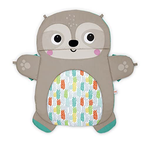 Bright Starts Tummy Time Prop & Play Baby Activity Mat with Support Pillow & Taggies - Sloth 36 x 32.5 in., Age Newborn+