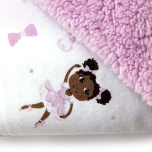 Little Muffincakes Plush Baby Blanket 30" x 40" Soft Fleece, Ballerina Theme (Zhara) for Newborn & up, Pink, Crib