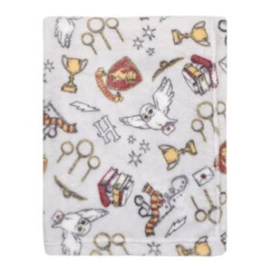 warner brothers harry potter magical moments grey and white super soft baby blanket