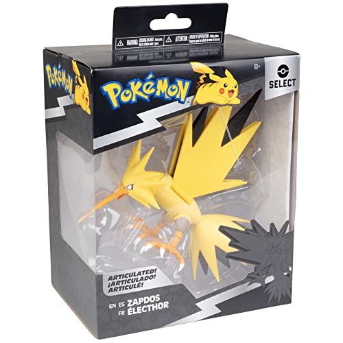 Pokémon 6" Zapdos Articulated Battle Figure Toy with Display Stand - Officially Licensed - Collectible Pokemon Gift for Kids and Adults - Ages 8+