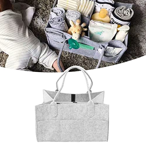 Baby Diaper Caddy Organizer,Nursery Storage Bin Car Organizer,Portable Holder Bag for Changing Table,Felt Diaper Caddy