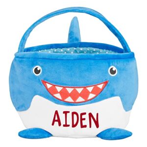 let’s make memories personalized furry critter easter basket for kids - shark