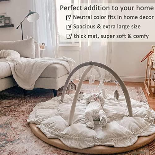 5-in-1 Thick & Plush Play Gym, Activity Gym & Play Mat, Cat Bed, Dog Bed, Convertible Stage-Based Developmental from Baby to Toddler, Ball Pit, Soft Plush Pet Bed, Pet Cushion, Balls are not Included