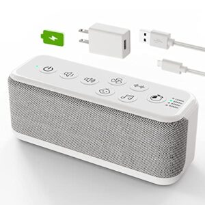 onlyee sound machine for adults, usb rechargeable white noise machine for office privacy & noise canceling, 42 soothing sound with lullabies & fan sounds, auto-off timer & 8-level volume control