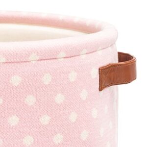 Safavieh Baby Collection Dottie Pink Cotton Nursery Storage Basket with Handles (Fully Assembled)