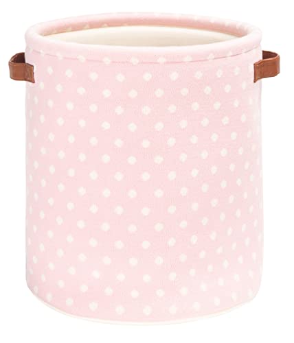 Safavieh Baby Collection Dottie Pink Cotton Nursery Storage Basket with Handles (Fully Assembled)