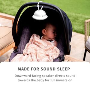 Homedics Sound Machine for Babies and Parents On-The-Go. Integrated Clip White Noise Sound Machine with Heartbeat and Lullaby Sounds. Downward Facing Speaker for Strollers