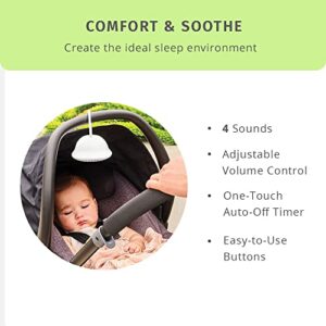 Homedics Sound Machine for Babies and Parents On-The-Go. Integrated Clip White Noise Sound Machine with Heartbeat and Lullaby Sounds. Downward Facing Speaker for Strollers