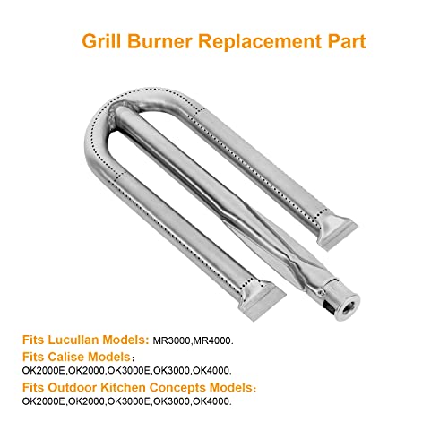 BBQ-PLUS Stainl Steel Grill Burner Tube Replacement Parts for Calise OK2000, OK2000E, OK3000,Lucullan MR3000, MR4000,Outdoor Kitchen Concepts OK2000, OK2000E Grill,1 Pack