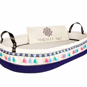 Baby Changing Basket, Moses Diaper Basket, Moses Basket for Babies, Changing Table Topper for Dresser with Thick Foam Pad & Waterproof Cotton Cover by MIRACLE SKY