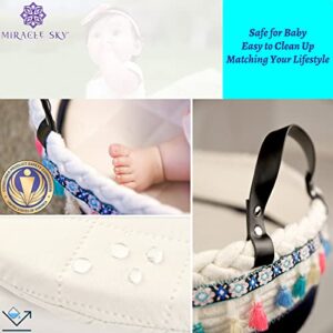 Baby Changing Basket, Moses Diaper Basket, Moses Basket for Babies, Changing Table Topper for Dresser with Thick Foam Pad & Waterproof Cotton Cover by MIRACLE SKY