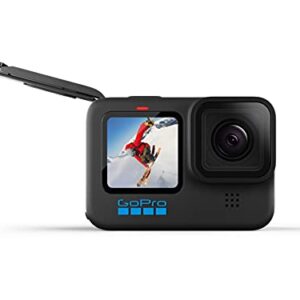 GoPro HERO10 Black - Waterproof Action Camera with Front LCD and Touch Rear Screens, 5.3K60 Ultra HD Video, 23MP Photos, 1080p Live Streaming, Webcam, Stabilization (Renewed)