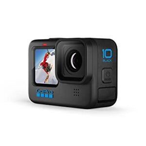 GoPro HERO10 Black - Waterproof Action Camera with Front LCD and Touch Rear Screens, 5.3K60 Ultra HD Video, 23MP Photos, 1080p Live Streaming, Webcam, Stabilization (Renewed)